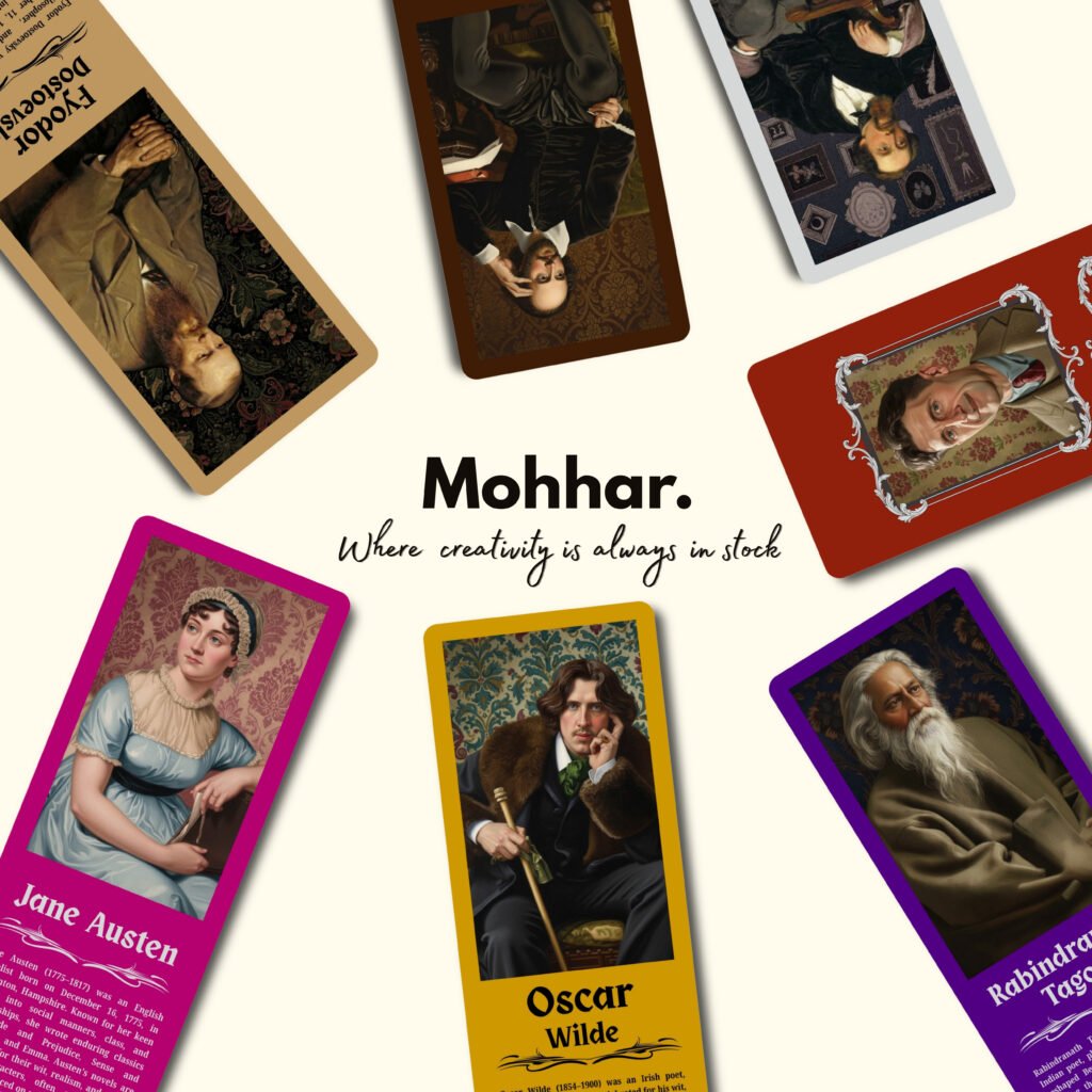 Literature Icons Bookmark Set of 10 | Classic Authors Collection ...